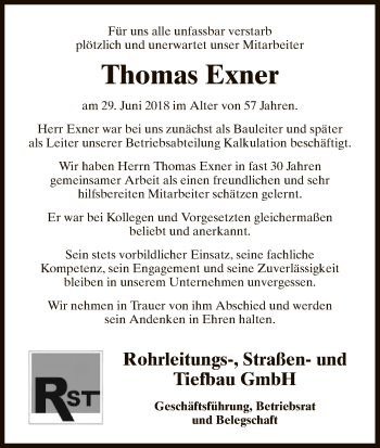 Traueranzeigen von Thomas Exner | Trauer.HNA.de