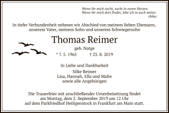 Traueranzeigen von Thomas Reimer | Trauer.HNA.de