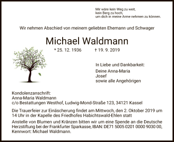 Traueranzeigen von Michael Waldmann | Trauer.HNA.de